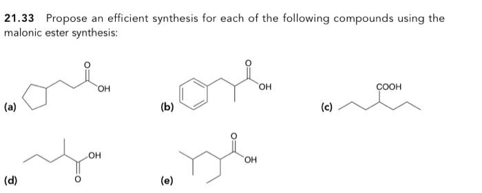 Solved 21.33 Propose an efficient synthesis for each of the | Chegg.com