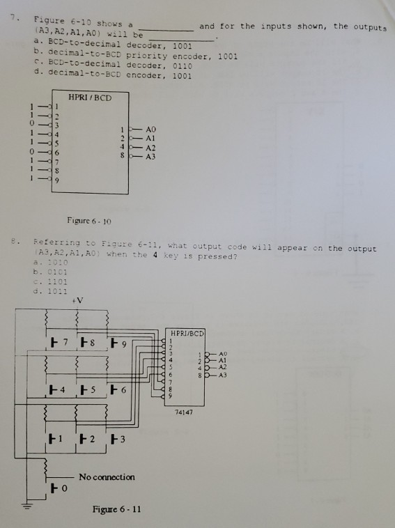 Solved 7. Figure 6-10 shows à and for the inputs shown, the | Chegg.com