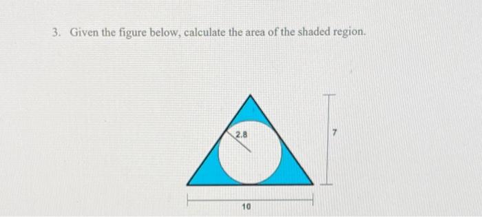 Solved 1. Given the figure below, calculate the area of the | Chegg.com