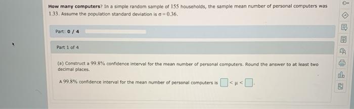 Solved How many computers? In a simple random sample of 155 | Chegg.com