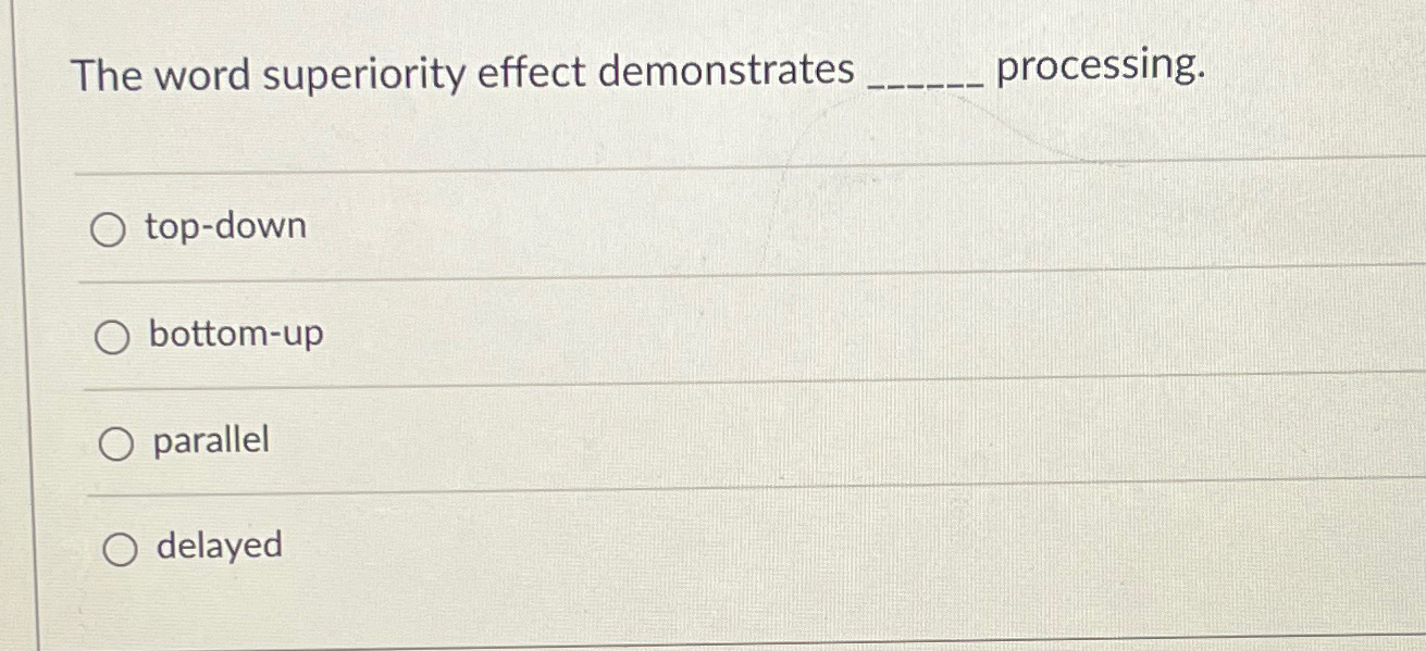 Solved The word superiority effect | Chegg.com