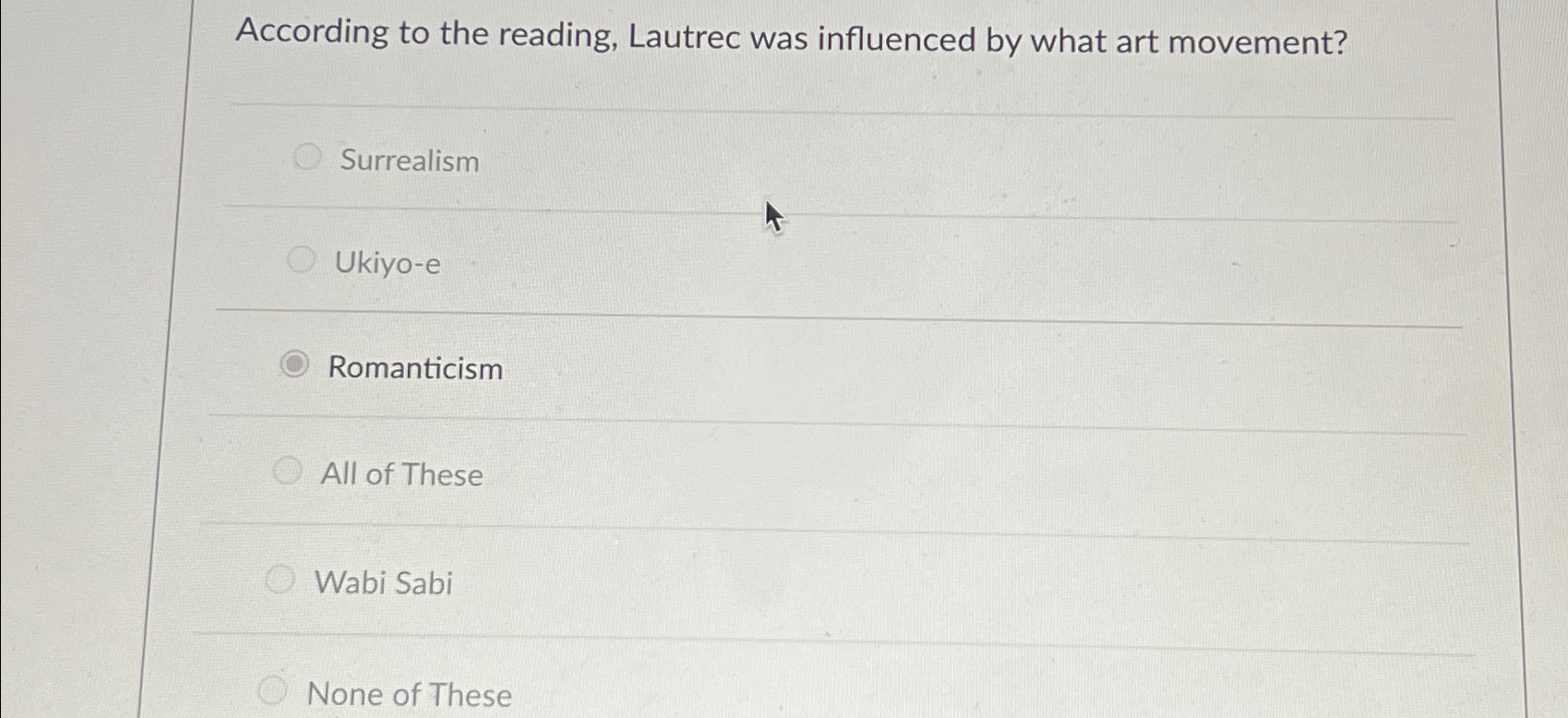 Solved According to the reading, Lautrec was influenced by | Chegg.com