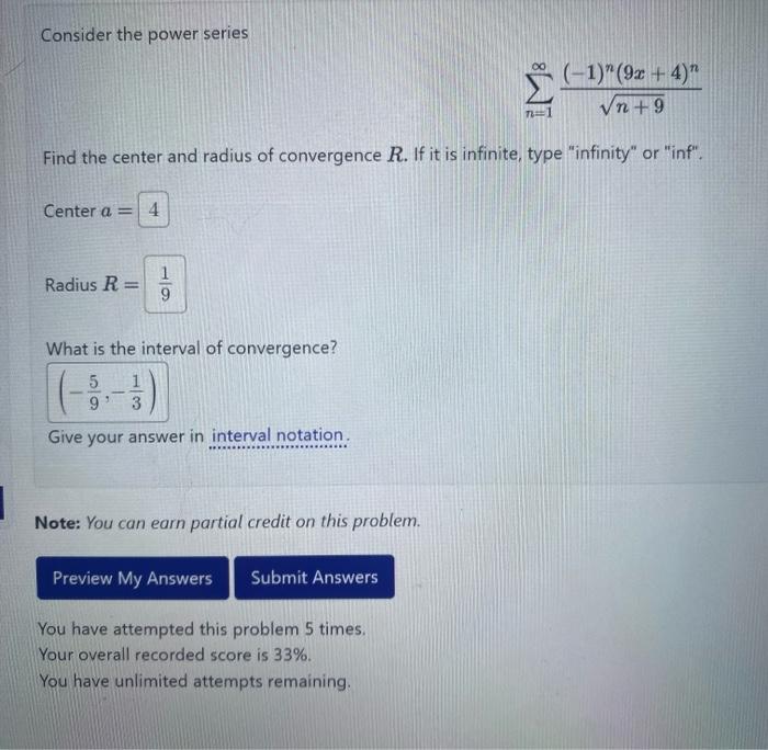 Solved Consider the power series ∑n=1∞2⋅4⋅6⋯⋅(2n)n6(x−14)n | Chegg.com