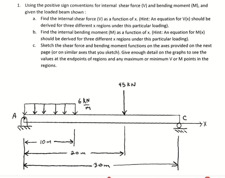 Solved 1. Using the positive sign conventions for internal | Chegg.com