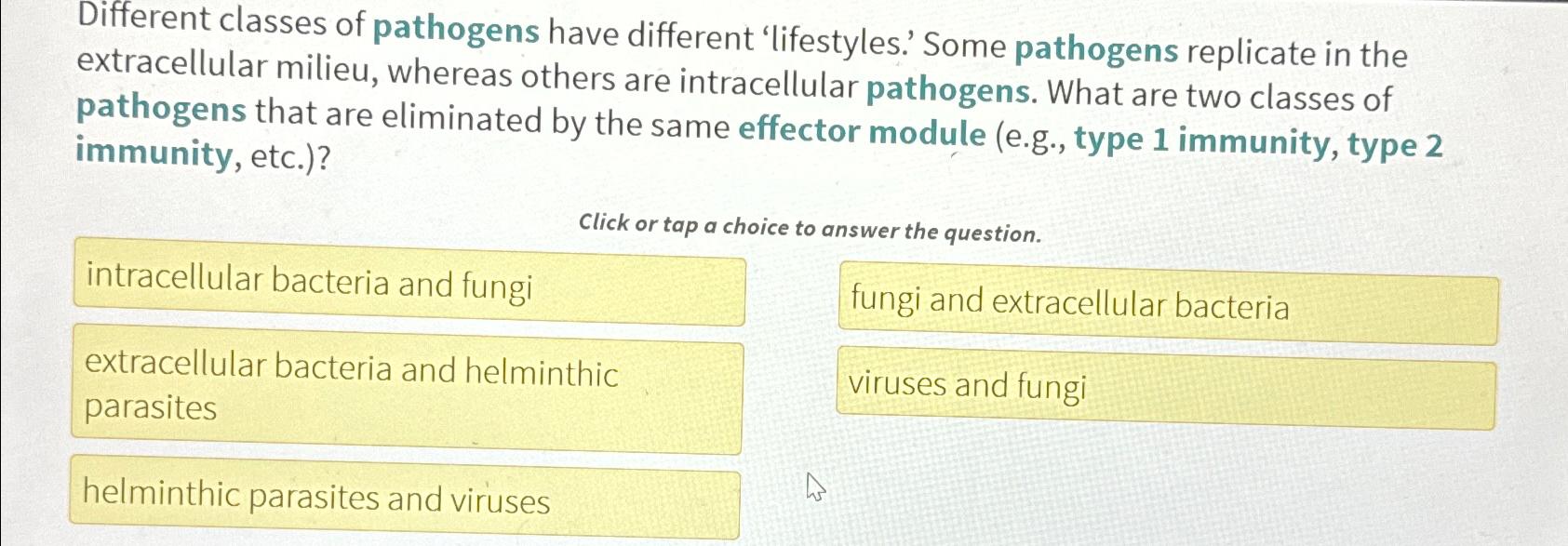 Solved Different classes of pathogens have different | Chegg.com