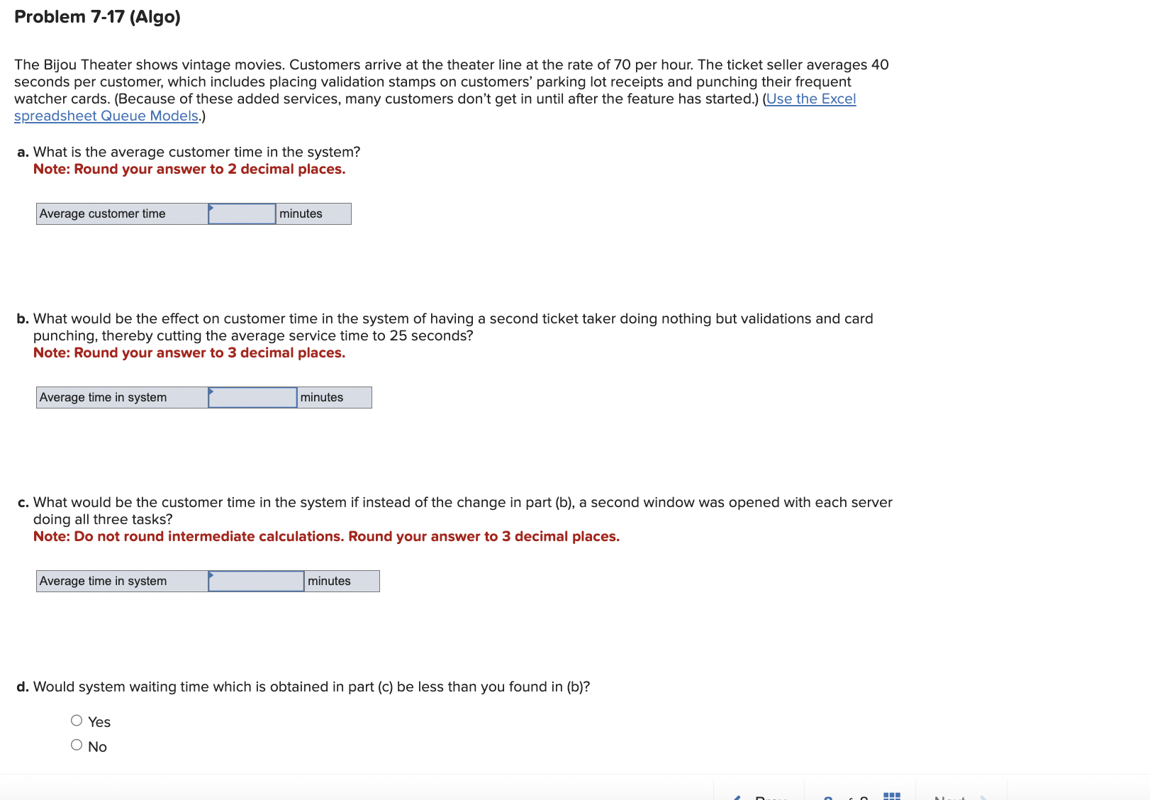 Solved Problem 7-17 (Algo)The Bijou Theater shows vintage | Chegg.com