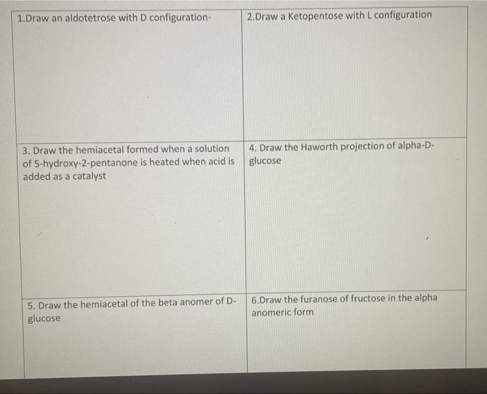 Solved 1.Draw an aldotetrose with D configuration- 2.Draw a | Chegg.com