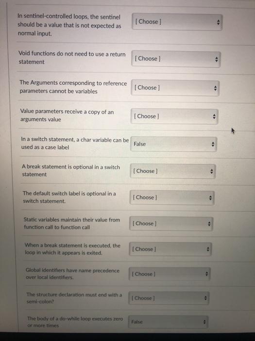 Solved In sentinel-controlled loops, the sentinel should be | Chegg.com