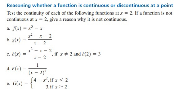 Solved Reasoning whether a function is continuous or | Chegg.com