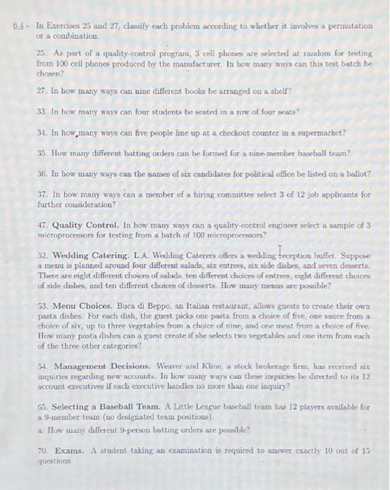 Solved 4. In Exercises 25 and 27, classify each problem | Chegg.com