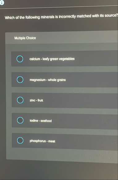 Solved iWhich of the following minerals is incorrectly | Chegg.com