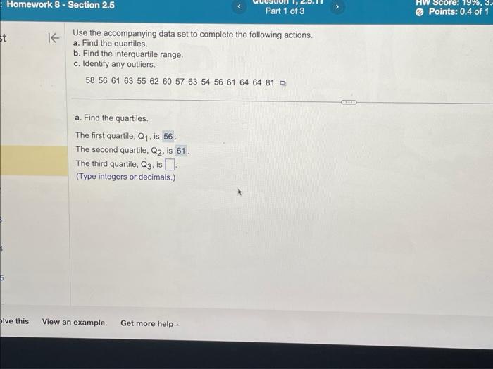 Solved Use the accompanying data set to complete the | Chegg.com