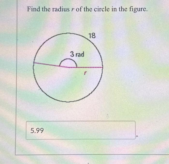 Solved Find the radius r of the circle in the figure. | Chegg.com
