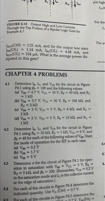 FIGURE 4.15 Output High and Low Currents Through the | Chegg.com
