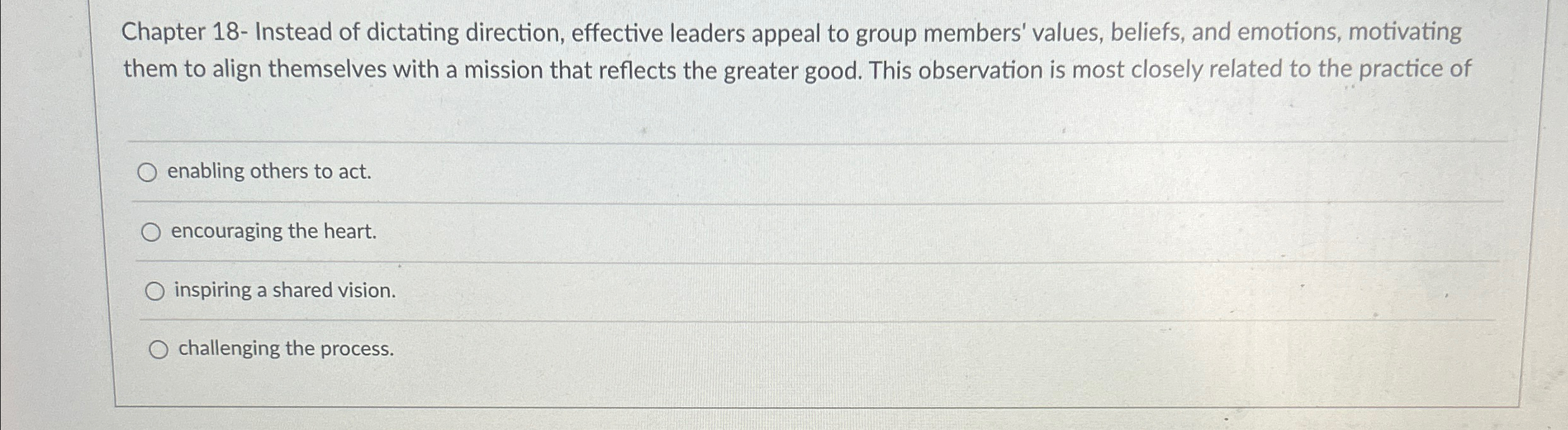 Solved Chapter 18- ﻿Instead of dictating direction, | Chegg.com