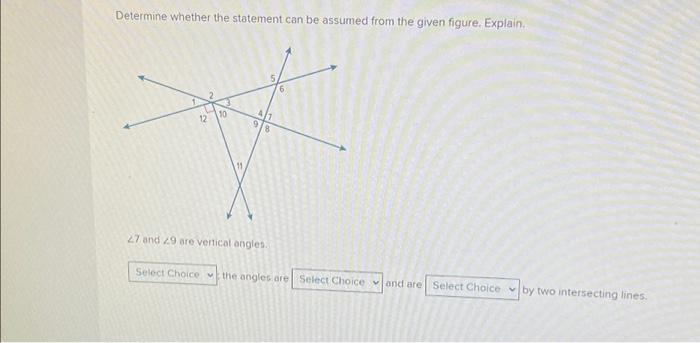Solved Determine whether the statement can be assumed from | Chegg.com