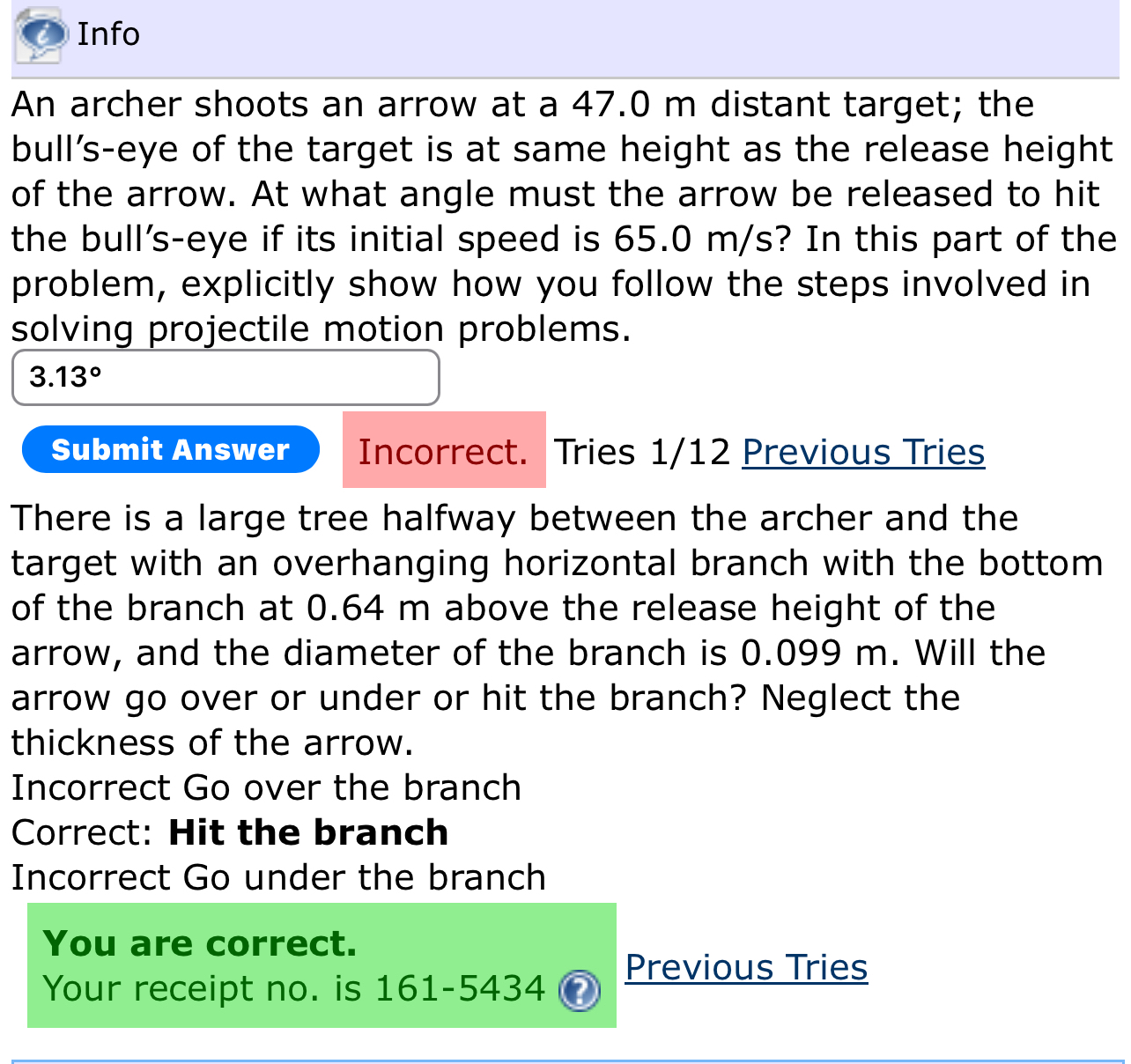 Solved Tries 112 ﻿Previous TriesThere is a large tree | Chegg.com