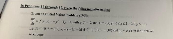 Solved Problems 11 through 17, given the following | Chegg.com