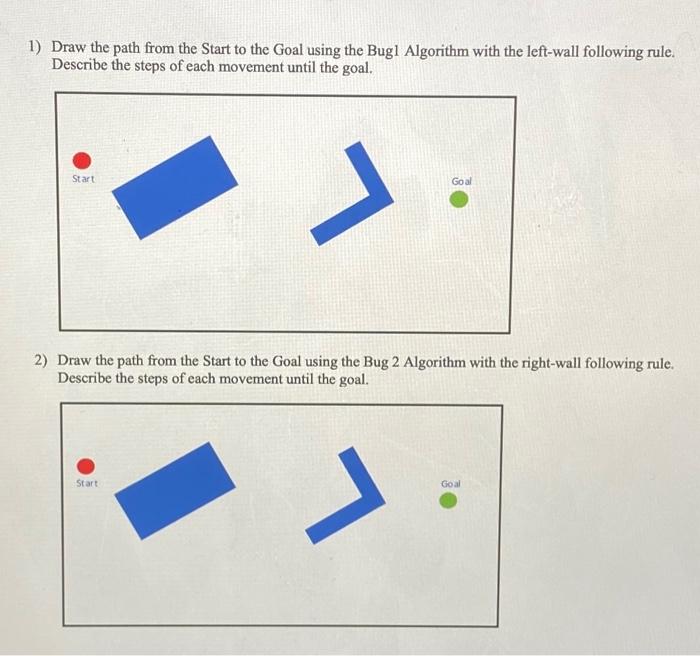 Solved Draw the path from the Start to the Goal using the | Chegg.com