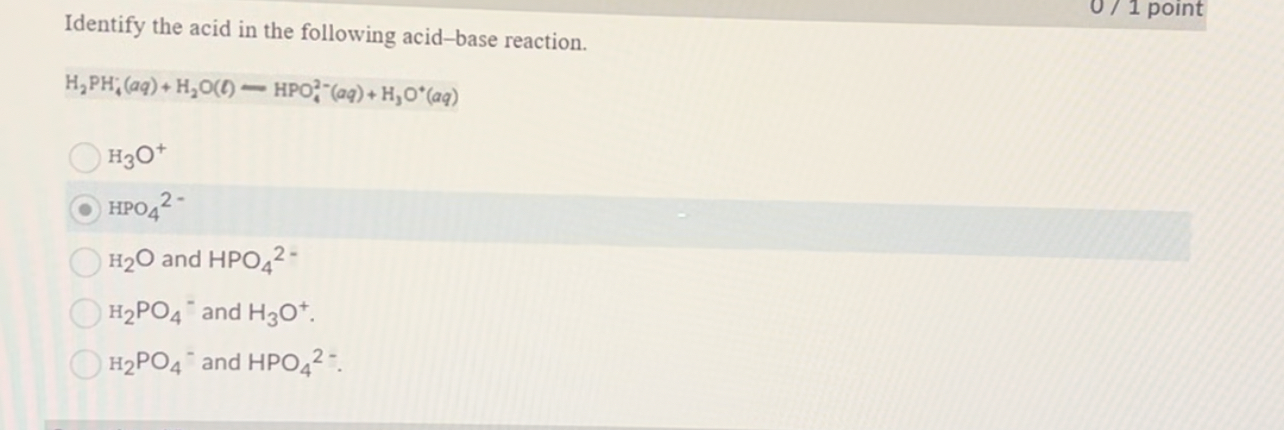 Solved Identify the acid in the following acid-base | Chegg.com