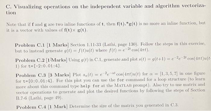 Solved C. Visualizing operations on the independent variable | Chegg.com