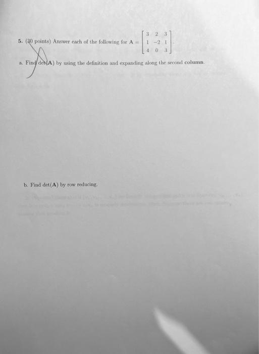 Solved 5. (30 points) Answer each of the following for | Chegg.com