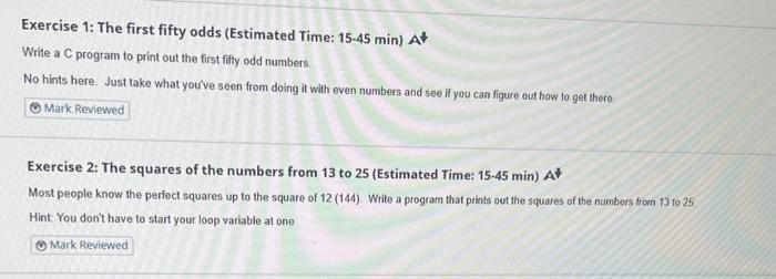 Solved in linux Exercise 1: The first fifty odds (Estimated | Chegg.com