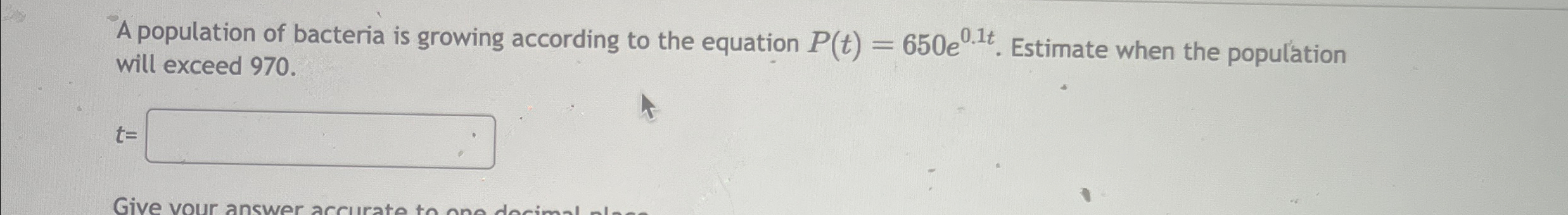 Solved A population of bacteria is growing according to the | Chegg.com