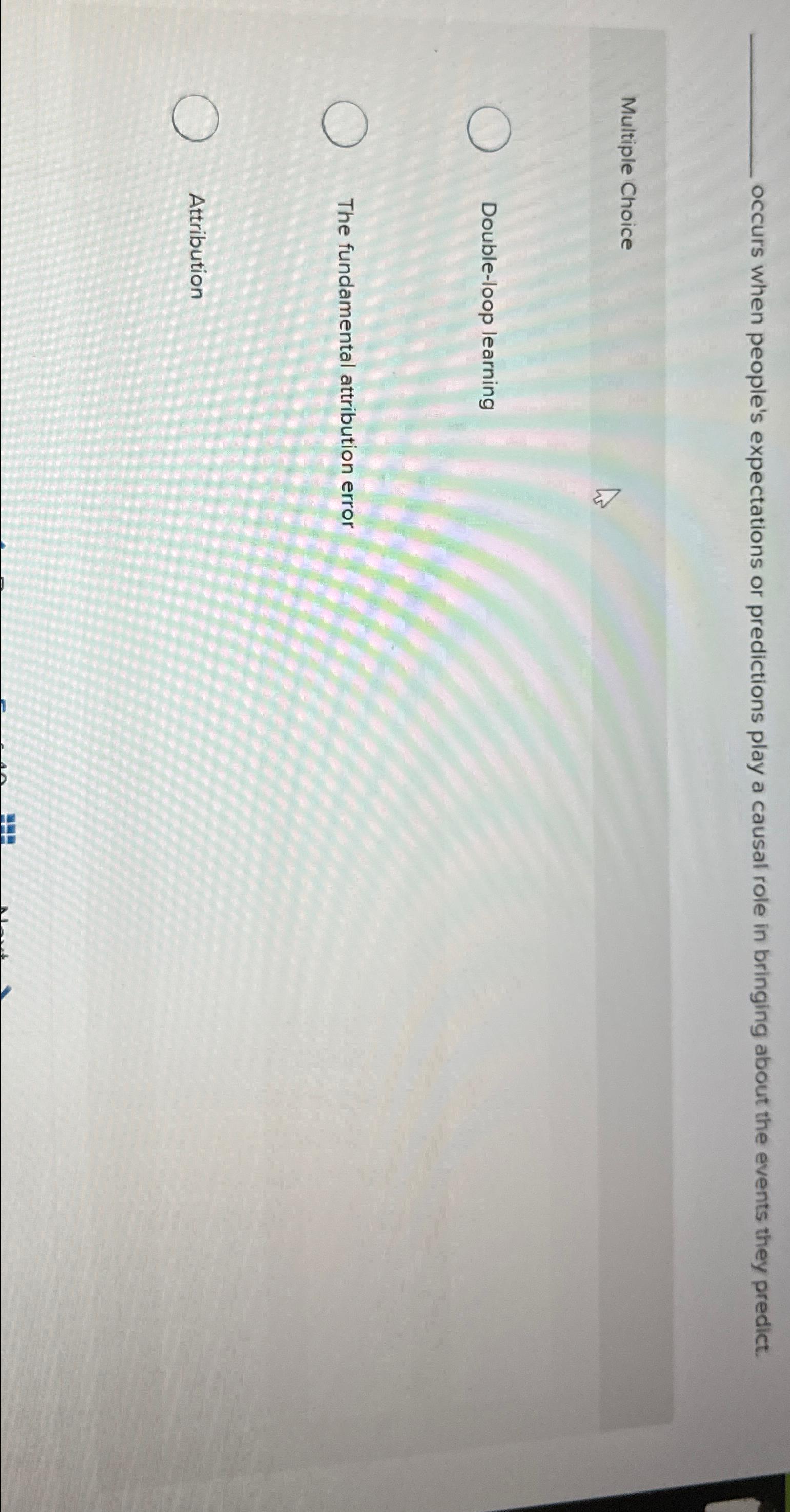 Solved occurs when people's expectations or predictions play | Chegg.com