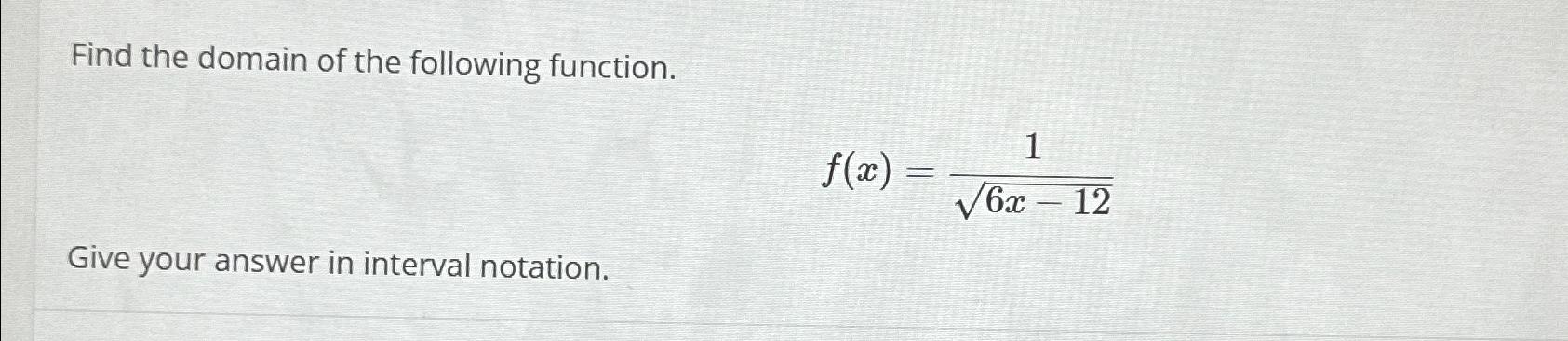 Solved Find the domain of the following | Chegg.com