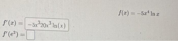 Solved (1 point) Suppose that f(x)=x8ex. Find f′(1) | Chegg.com