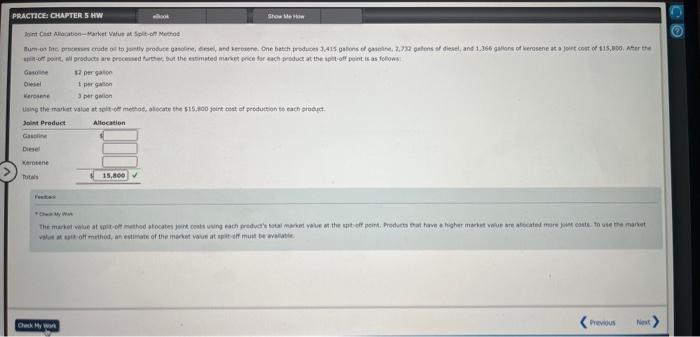 Solved allocate the joint cost of production to each product | Chegg.com