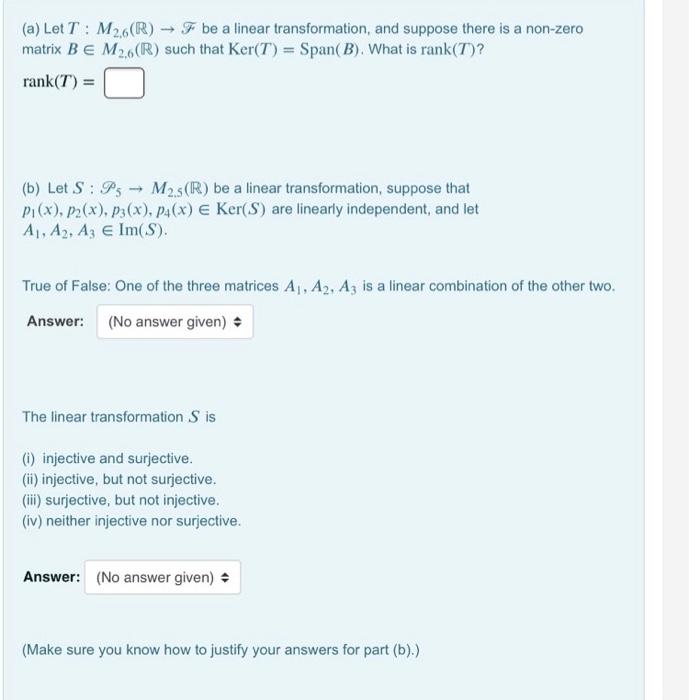 Solved Find The Standard Matrix Of The Unique Linear