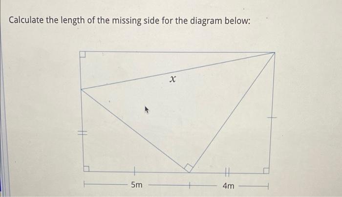 Solved Calculate the length of the missing side for the | Chegg.com