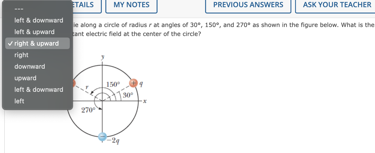 Three point charges lie along a circle of radius r at | Chegg.com