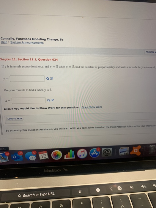 Solved Connally, Functions Modeling Change, 6e Help 1 System | Chegg.com
