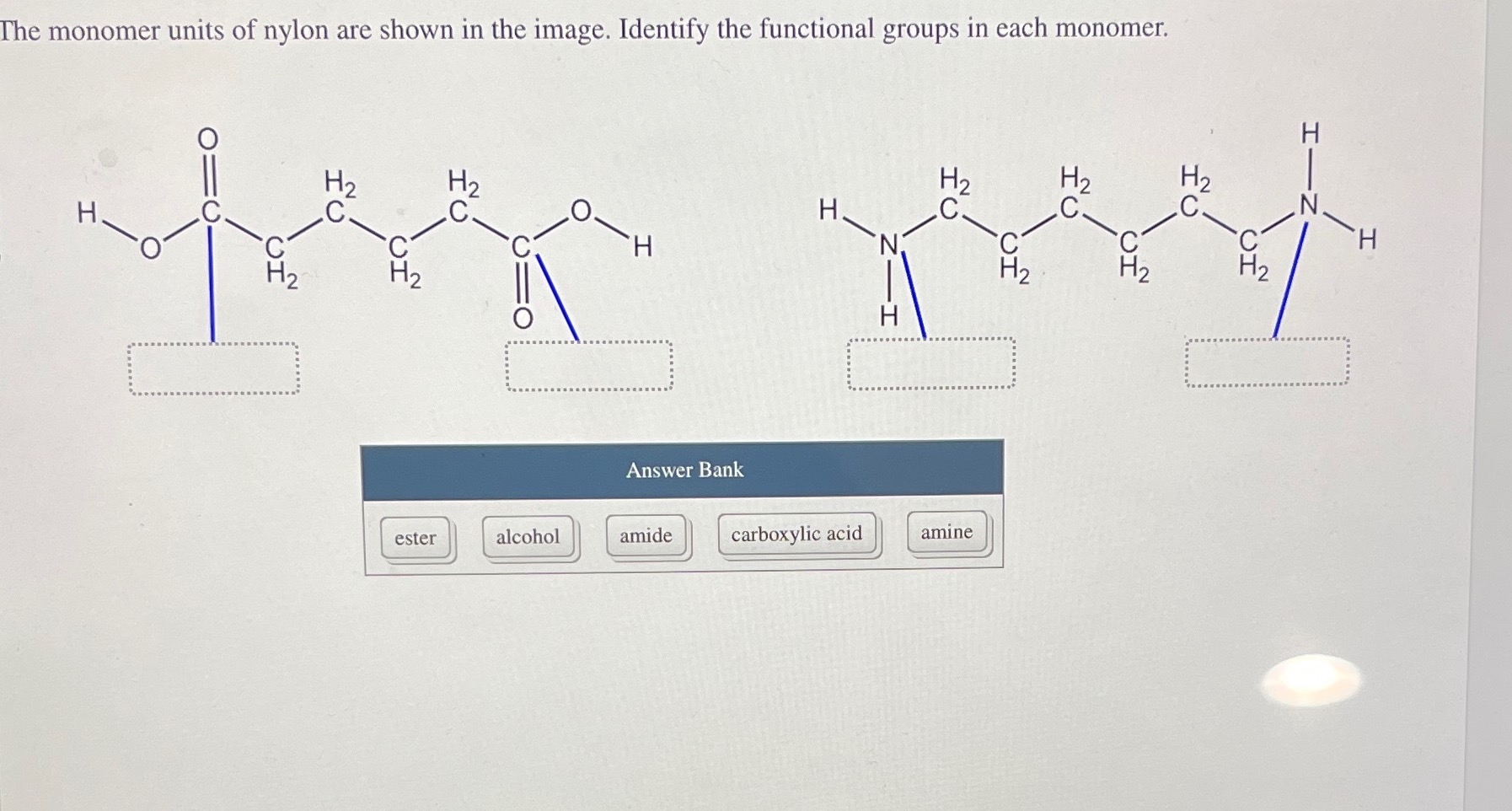 Solved The monomer units of nylon are shown in the image. | Chegg.com