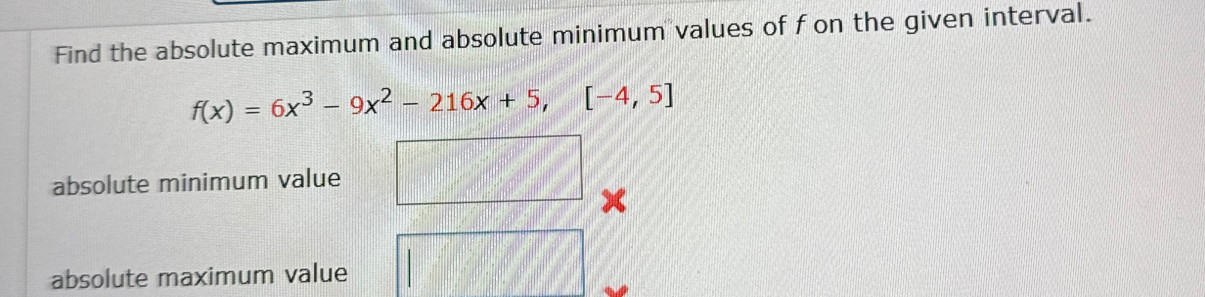 Solved Find the absolute maximum and absolute minimum values | Chegg.com