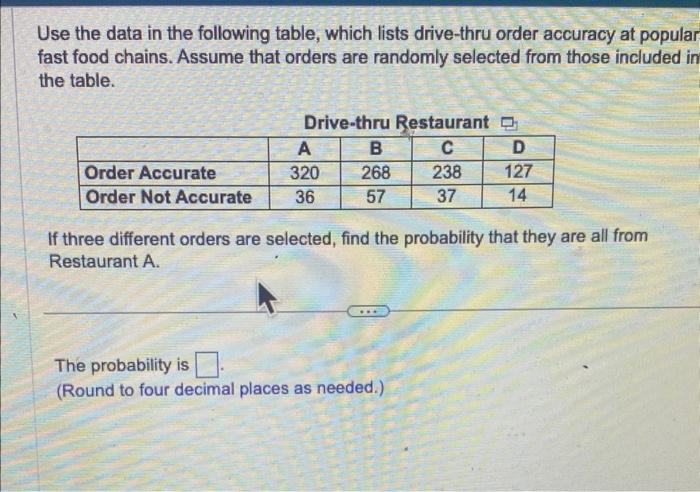 Solved Use the data in the following table, which lists | Chegg.com