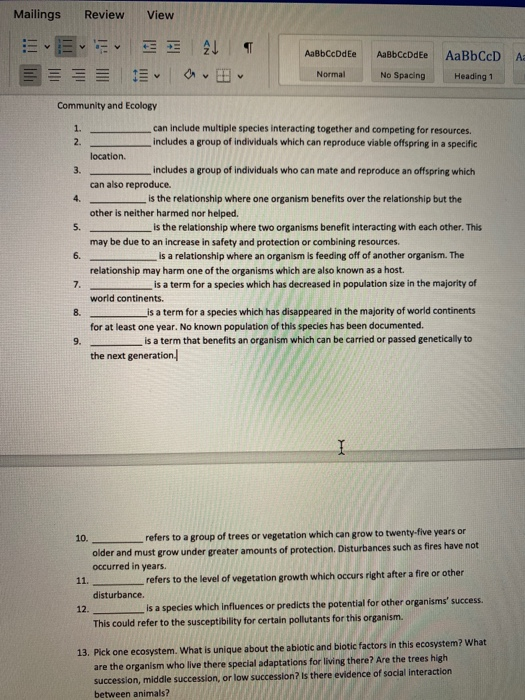 Solved Mailings Review View AaBbCcDdEe REAL 1 AaBbCcD A | Chegg.com