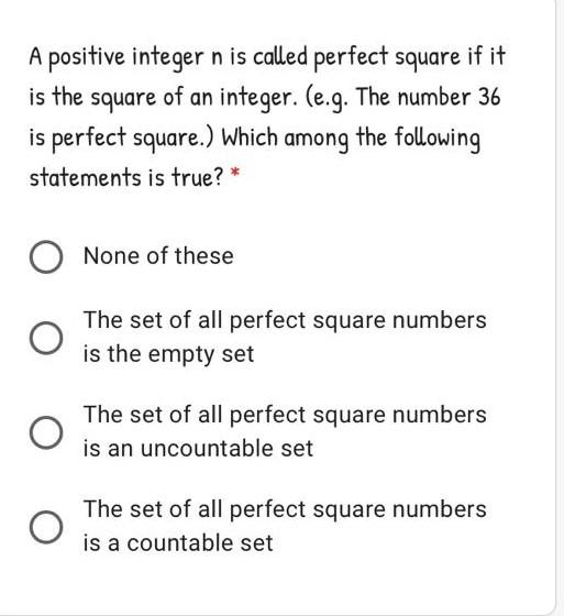 Solved A positive integer n is called perfect square if it | Chegg.com