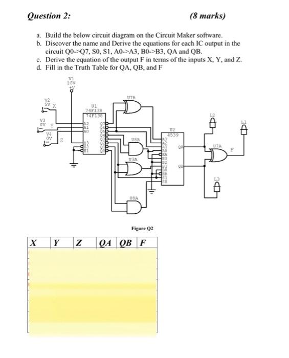 Solved Question 2: (8 marks) a. Build the below circuit | Chegg.com