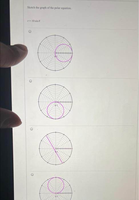 Solved Sketch the graph of the polar equation 10 sine 01 | Chegg.com