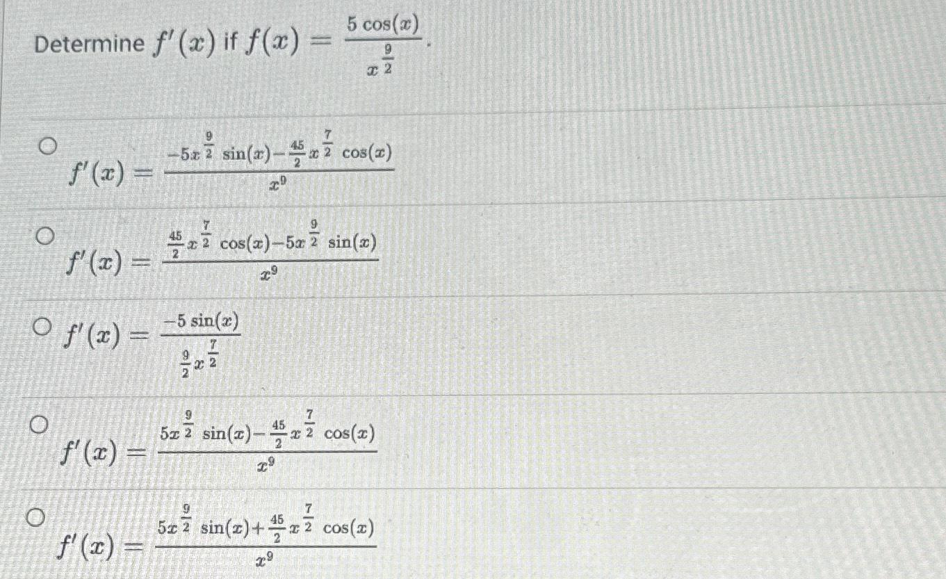 Solved Determine f'(x) ﻿if | Chegg.com