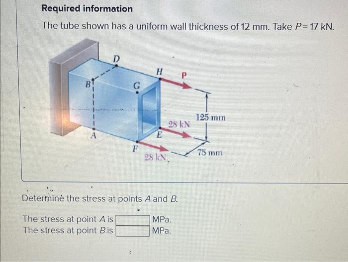 Solved Required information The tube shown has a uniform | Chegg.com