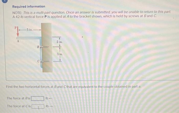 Solved Required information NOTE: This is a multi-part | Chegg.com
