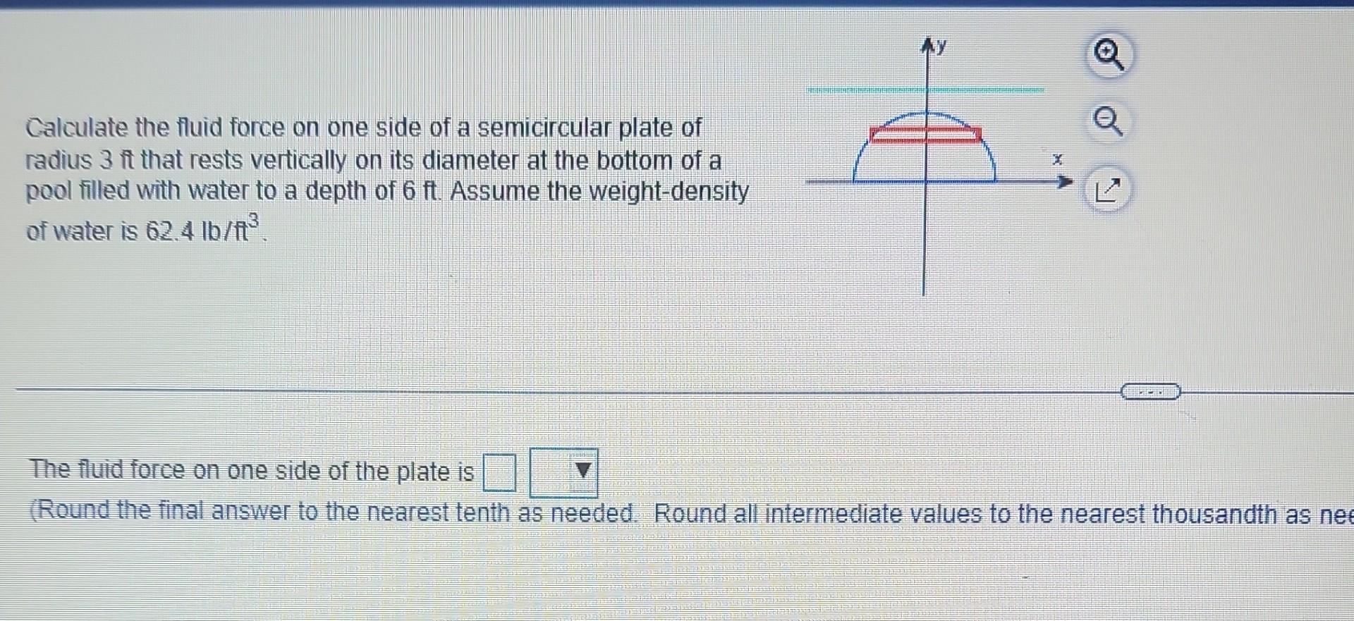 Solved Calculate the fluid force on one side of a | Chegg.com