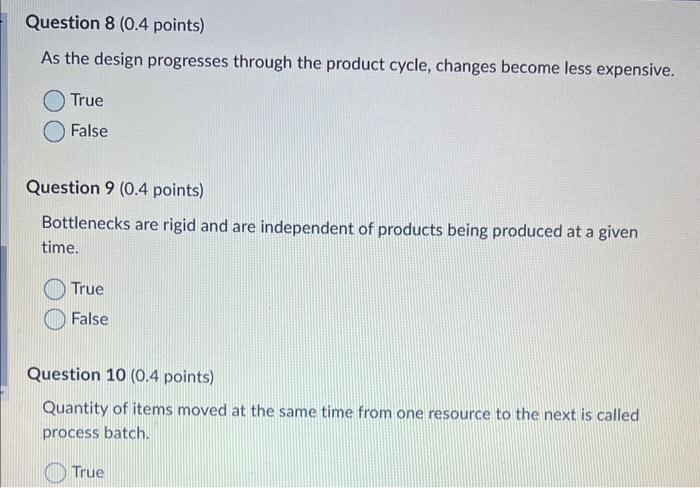 Solved As the design progresses through the product cycle, | Chegg.com