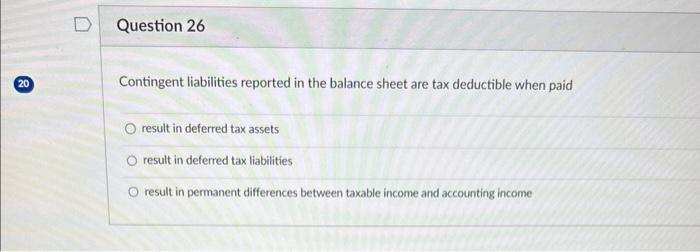 Solved Contingent liabilities reported in the balance sheet | Chegg.com