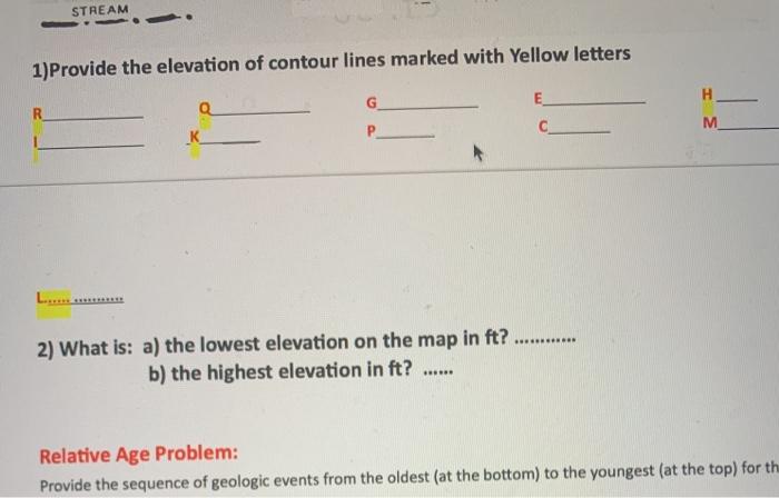 Solved Topo Problem-3: Contour lines Contour Interval 10ft ( | Chegg.com